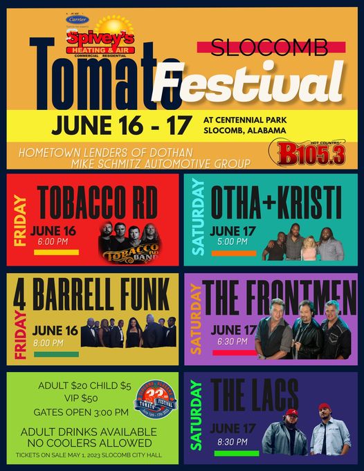 SLOCOMB TOMATO FESTIVAL JAMBORE | City of Slocomb Alabama